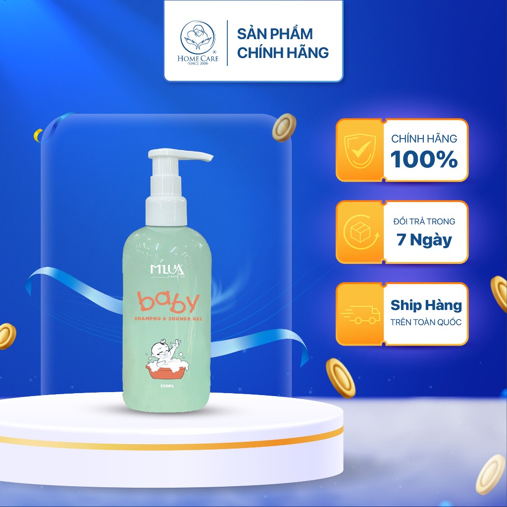 M’LUA Baby Shampoo and Shower Gel – Sữa tắm gội cho bé 250ml | Shopee ...
