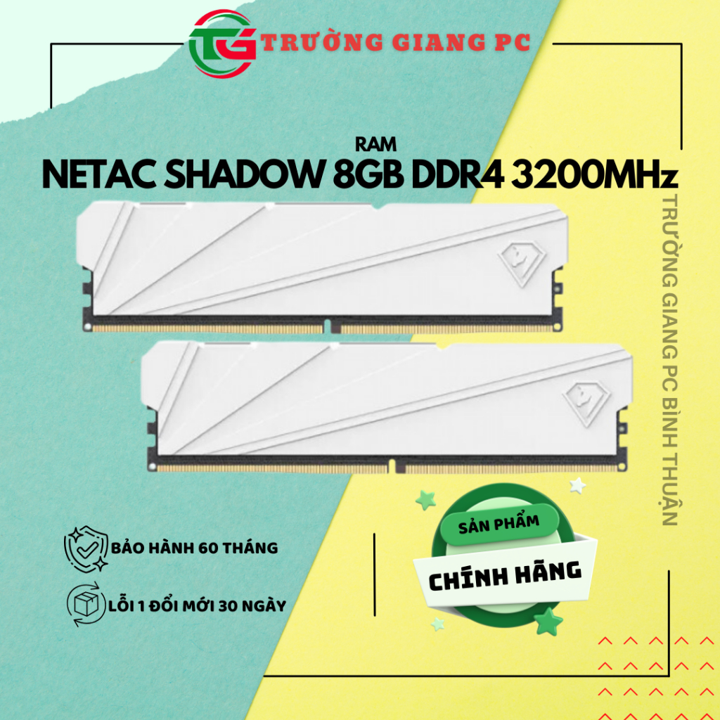 RAM Netac Shadow S DDR4 8GB 3200 White - new bảo hành 5 năm | Shopee Việt Nam