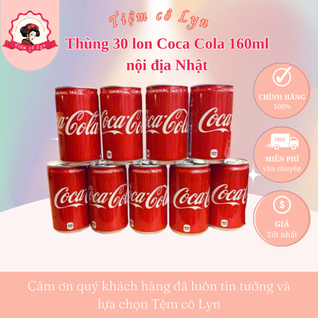 Thùng 30 lon Coca Cola 160ml nội địa Nhật date T8/2025 | Shopee Việt Nam