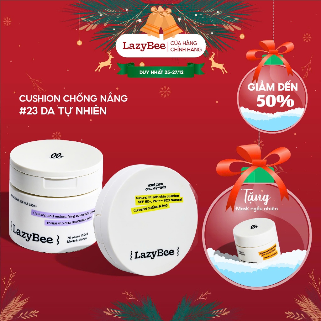 Combo Phấn Nước Chống Nắng Kiềm Dầu Lazy Bee Cushion 15gr & Toner pad ...