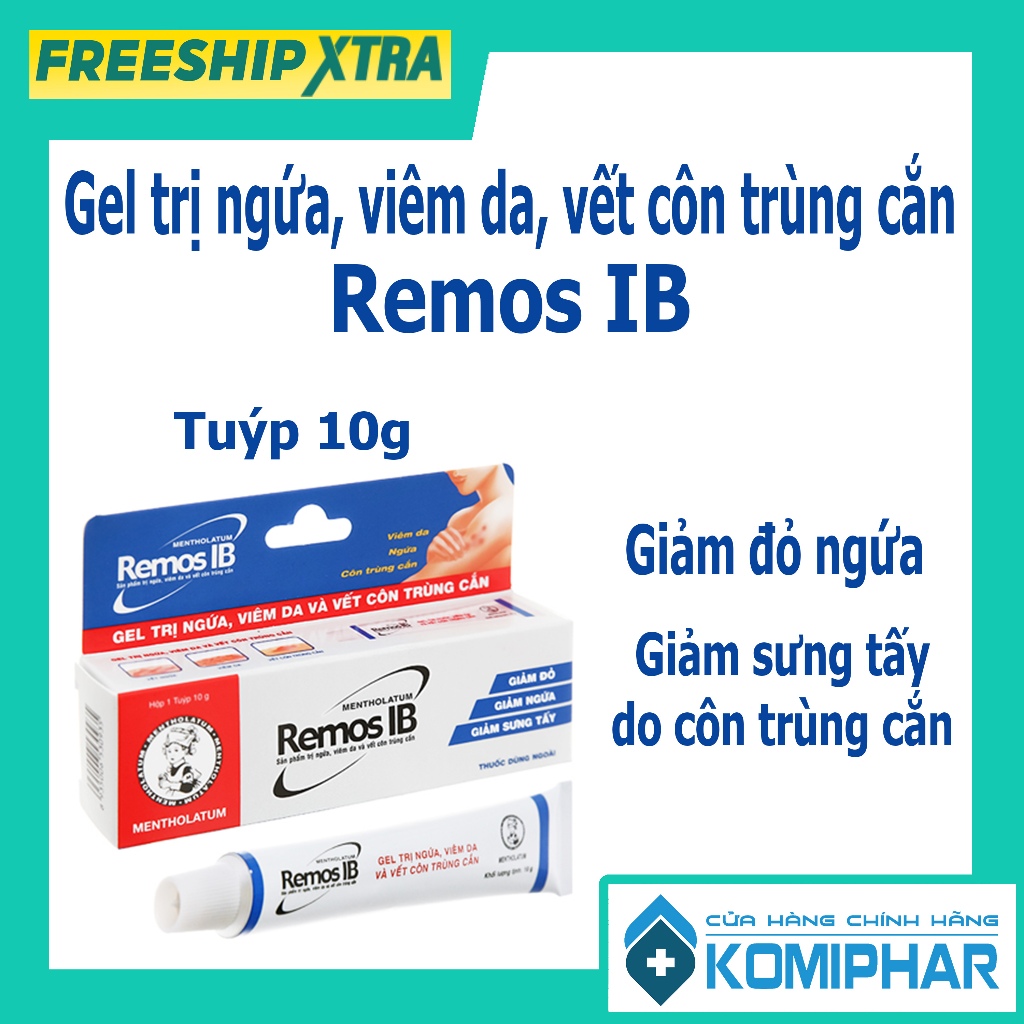 Gel Remos IB Giảm Đỏ Ngứa, Giảm Sưng Tấy Do Côn Trùng Cắn | Tuýp 10g ...