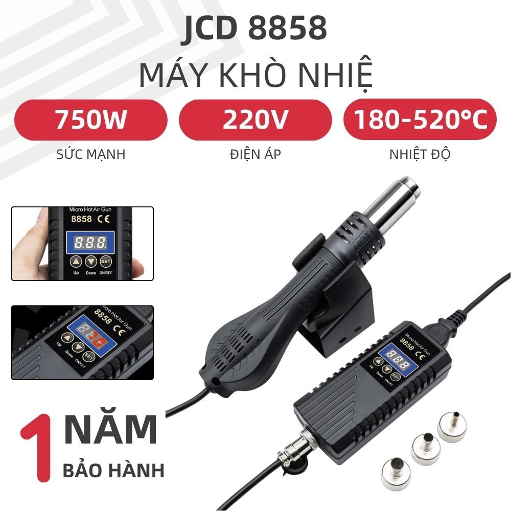 JCD 8858 750w máy khò nhiệt màn hình LCD có thể điều chỉnh nhiệt độ sửa chữa điện thoại di động ...