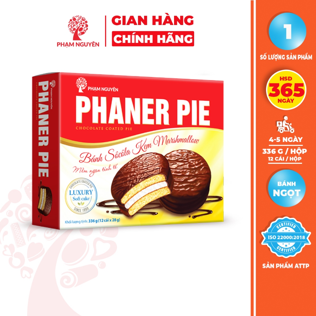 Bánh phủ socola nhân kẹo dẻo Phaner Pie Đỏ 336g | Đồ ăn vặt | Shopee ...