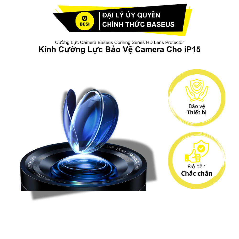 Cường Lực Camera Baseus Corning Series HD Lens Protector for iP 15 ...