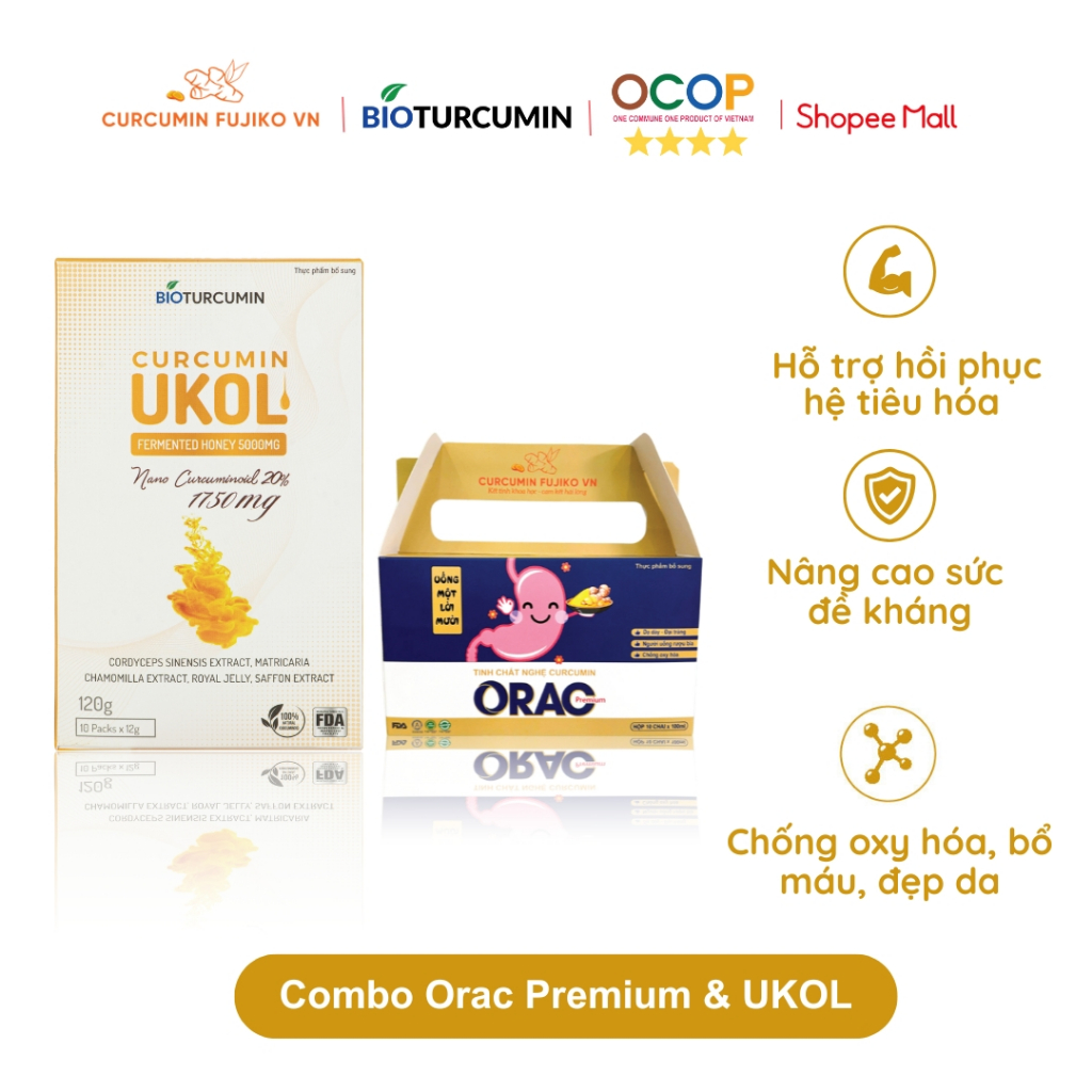 Combo 1 Hộp Nano Curcumin Ukol và 1 Hộp Orac Premium Curcumin Fujiko VN ...
