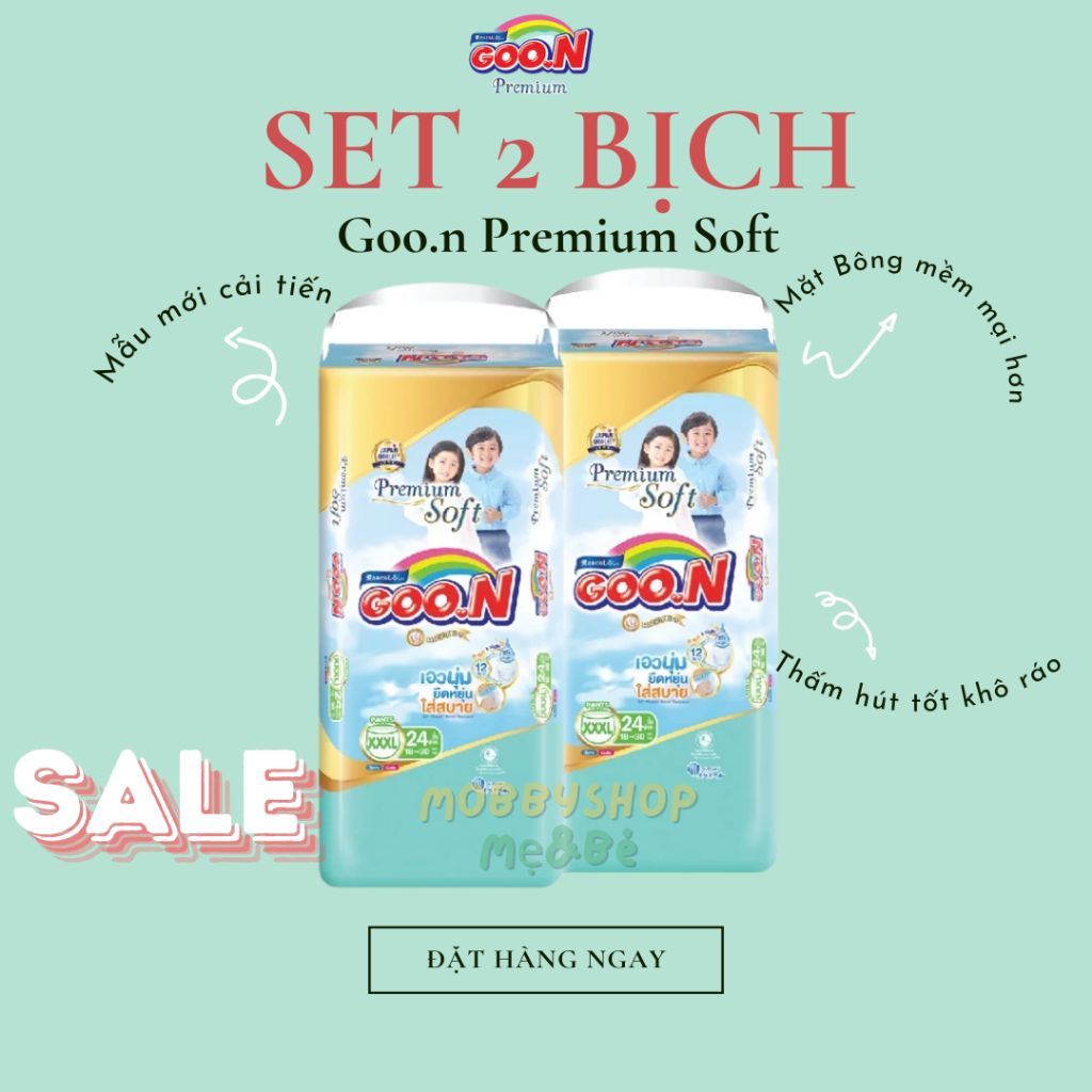 (Set 2 gói) TÃ/BỈM QUẦN GOO.N PREMIUM SOFT ĐỦ SIZE | Shopee Việt Nam