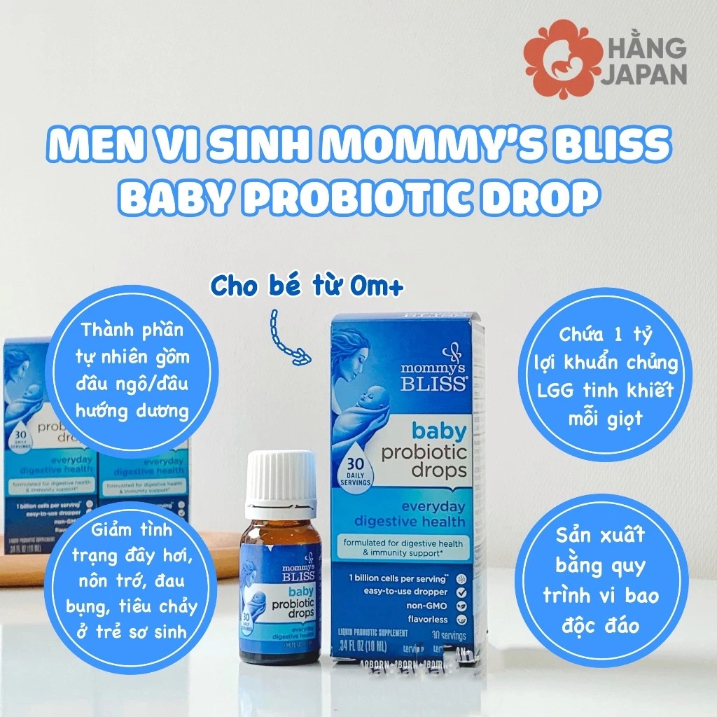 Men vi sinh hữu cơ có Vitamin D Mommy's Bliss Baby Probiotic Drops 10ml | Shopee Việt Nam