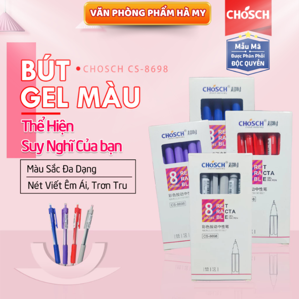 Bút Mực Gel CHOSCH CS-8698, Viết Gel Ngòi 0.5mm Không Bị Gỉ Sét, Có Đệm ...