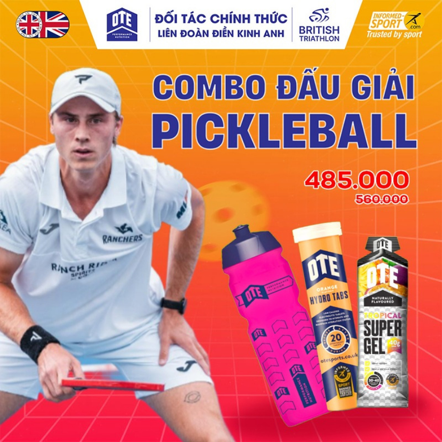 Combo Pickleball OTE Thi đấu gồm gel hỗ trợ nạp năng lượng và hồi phục ...
