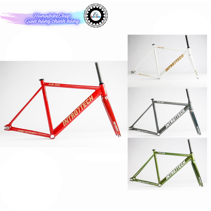 Khung xe đạp fixed gear Intro7 Tech FS02 cao cấp kèm phuộc | Shopee ...