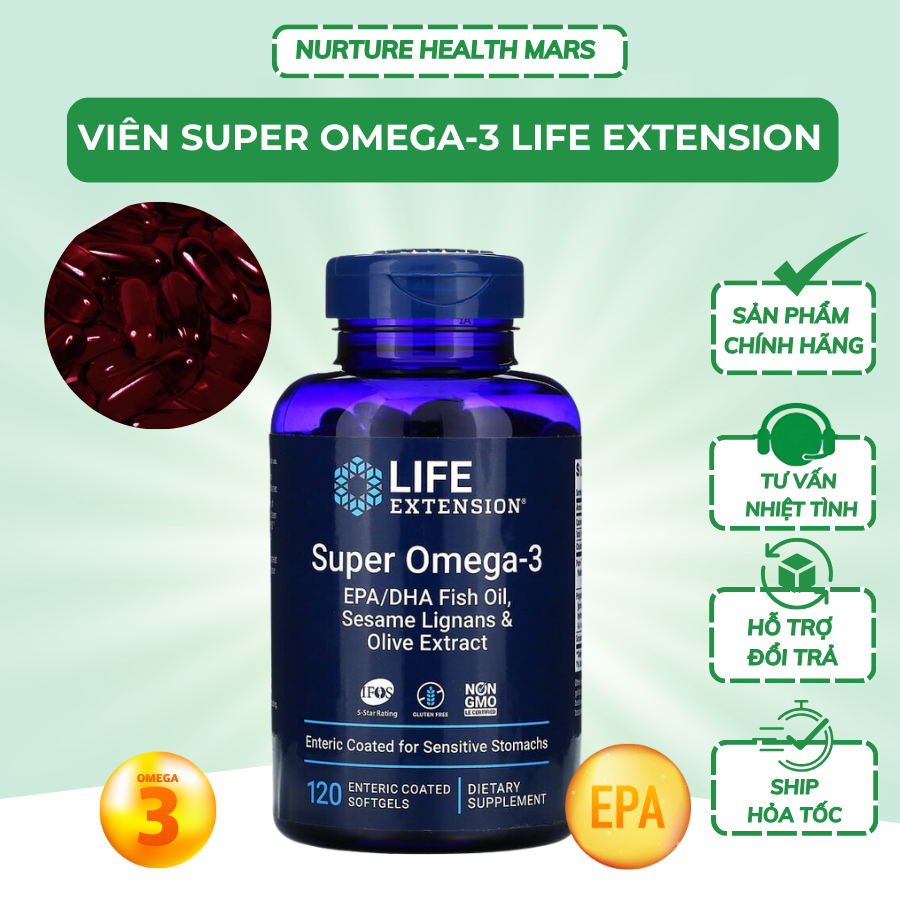 Viên Uống Super Omega3 Life Extension Của Mỹ, Omega3 Hỗ Trợ Tim Mạch Và ...