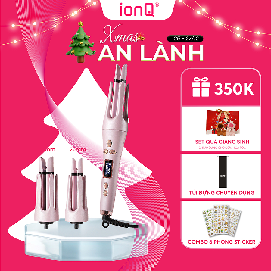Máy uốn tóc làm xoăn tự động ionQ Wavy 2 đầu uốn 35mm và 25mm chăm sóc bảo vệ tóc suôn mượt ...