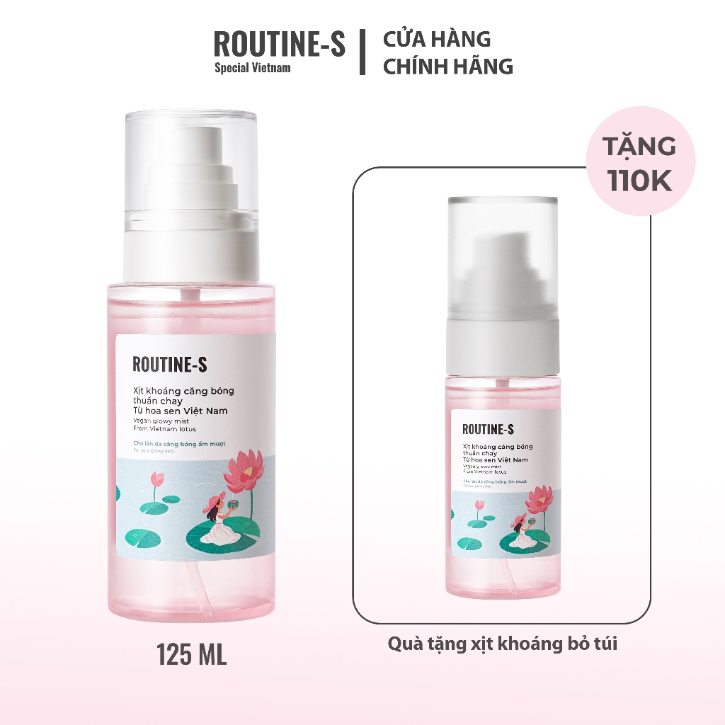 [MUA 1 TẶNG 1] Xịt khoáng căng bóng hoa sen ROUTINE-S - Công thức thuần ...