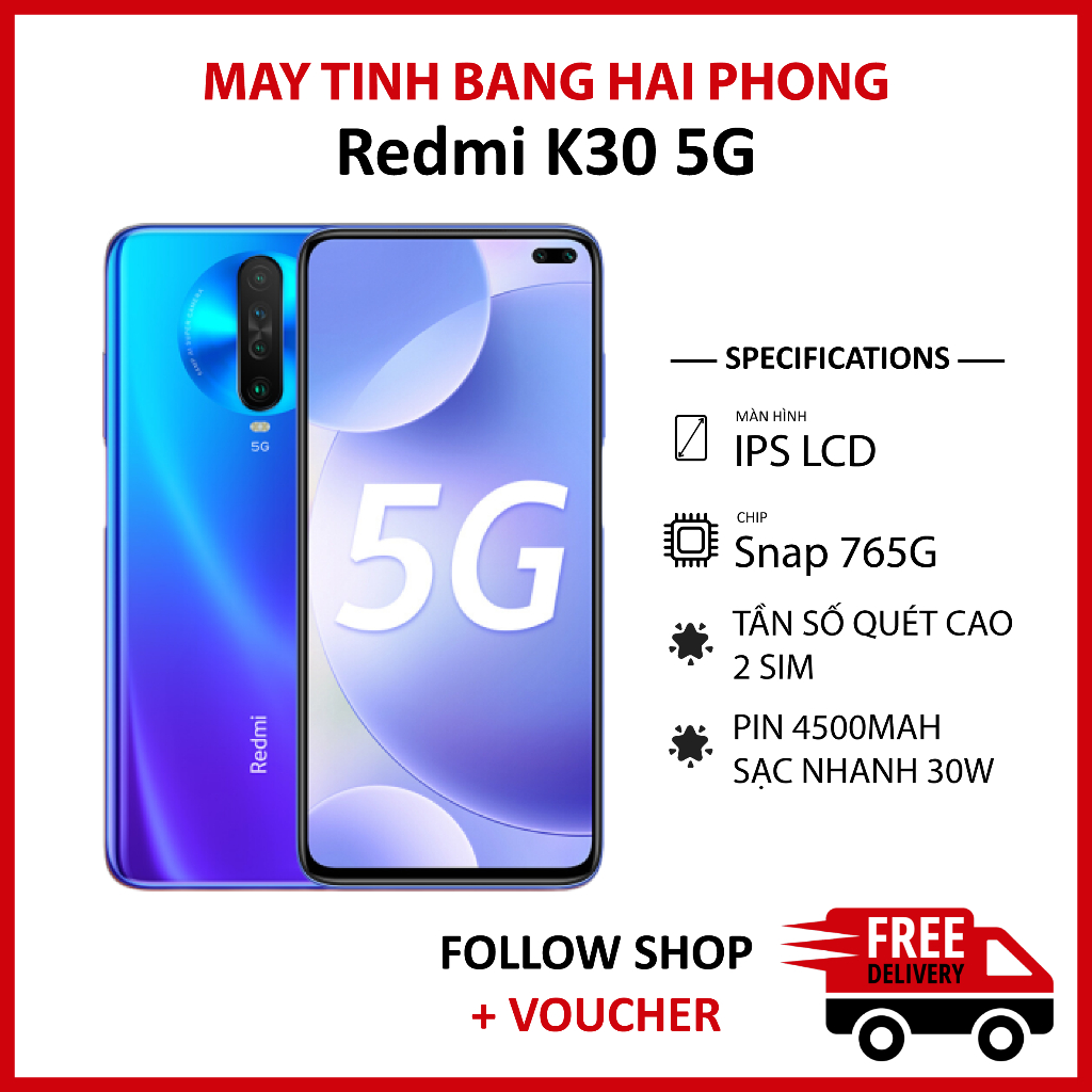 Điện thoại Xiaomi Redmi K30 5G ram 6/128GB chip snap 765G 5G màn hình 120Hz | Shopee Việt Nam
