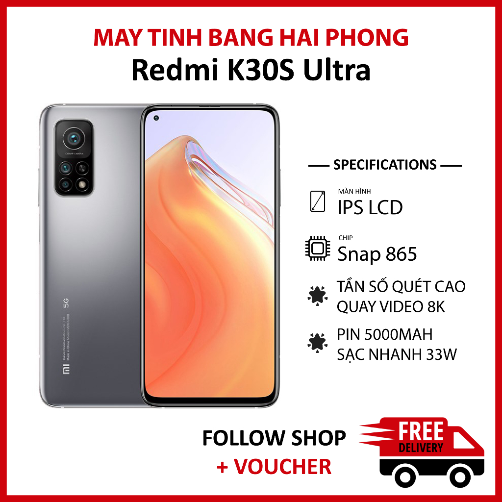Điện thoại Xiaomi Redmi K30s Ultra rom quốc tế, RAM 8/128GB màn Full HD+ 144Hz chip Snapdragon ...