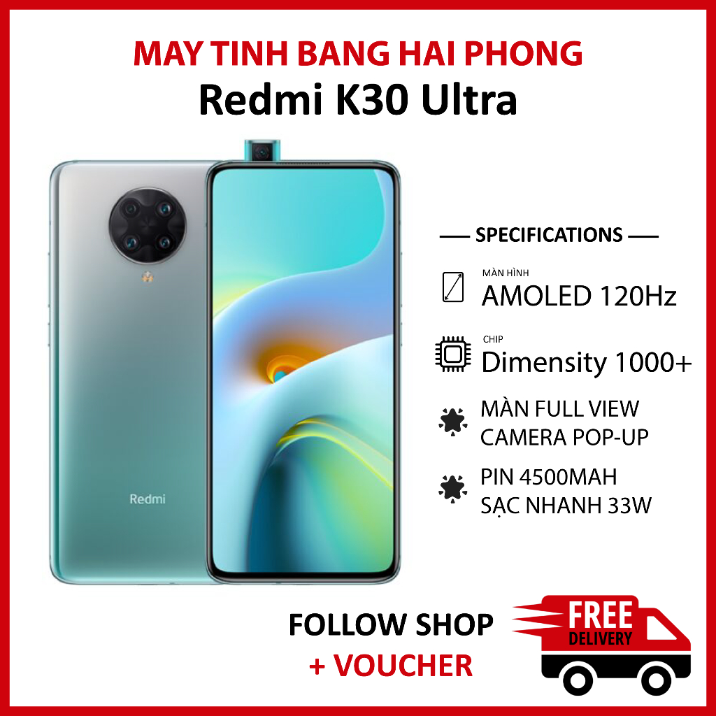 Điện thoại Xiaomi Redmi K30 Ultra rom quốc tế ram 8/256GB tần số quét 120Hz chip Dimensity 1000 ...