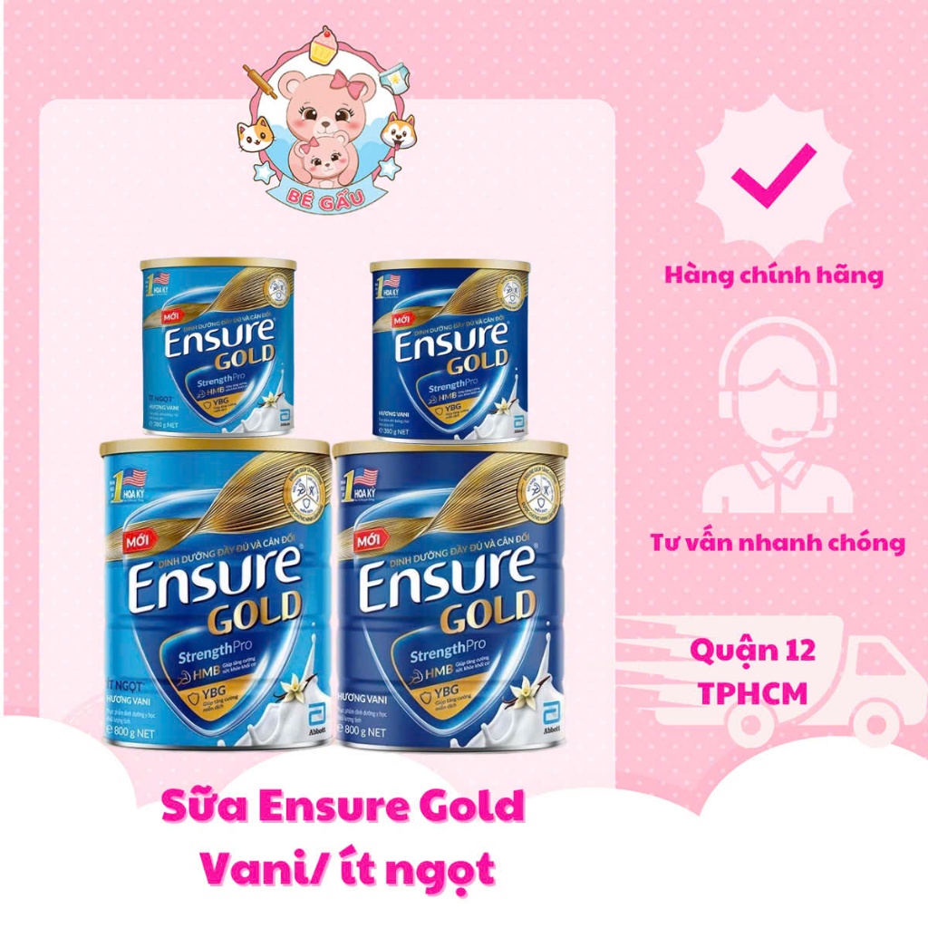 Sữa bột Ensure Gold Abbott Hương Vani/ Vani ít ngọt 800g | Shopee Việt Nam