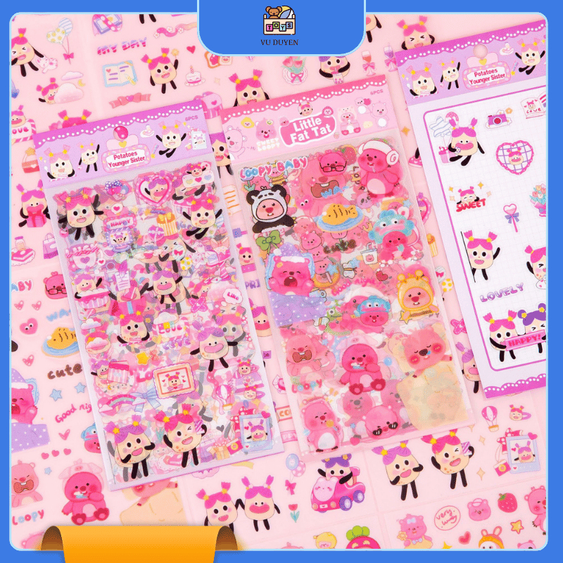 Set 12 tấm sticker Loopy baby , môi trề hottrend đã cắt sẵn | Shopee ...