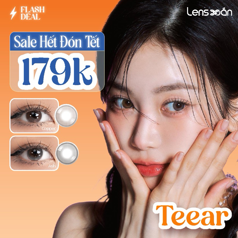 Kính áp tròng 1 tháng LENS XOẮN lens tự nhiên xám nâu độc quyền chính ...