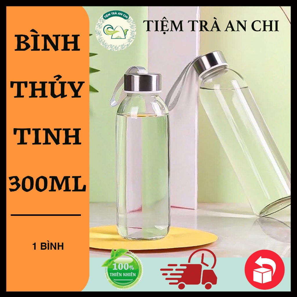 Bình Nước Thủy Tinh, Chai Detox Có Dây Xách dung tích 300ml An Chi | Shopee Việt Nam