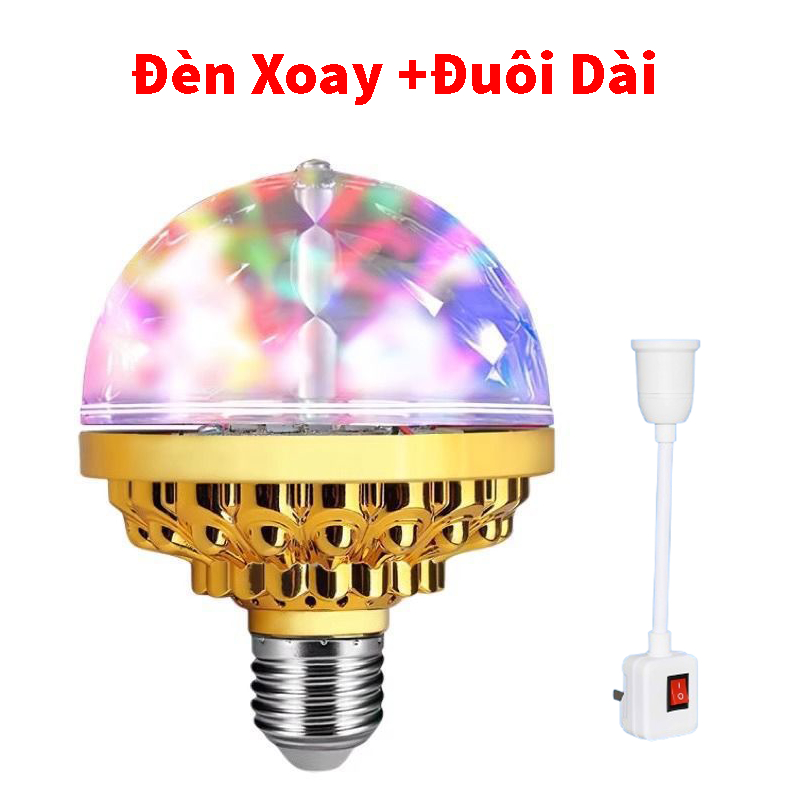 Đèn led xoay 360 độ, 7 màu vũ trường nháy chớp theo nhạc bay phòng sân khấu hiệu ứng, kiểu đui ...