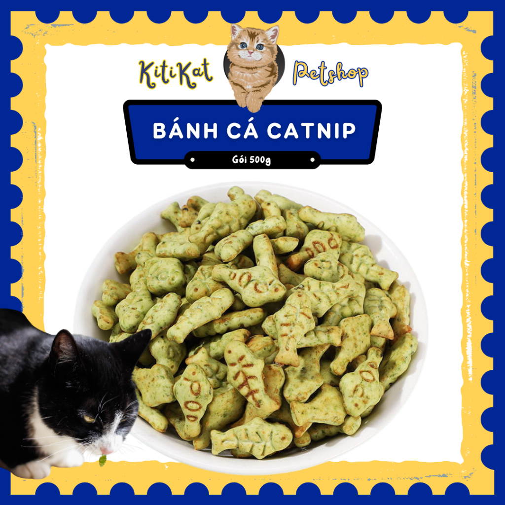 [Gói 500G] Bánh thưởng catnip cho mèo Catnip Biscuits, giúp tiêu búi ...