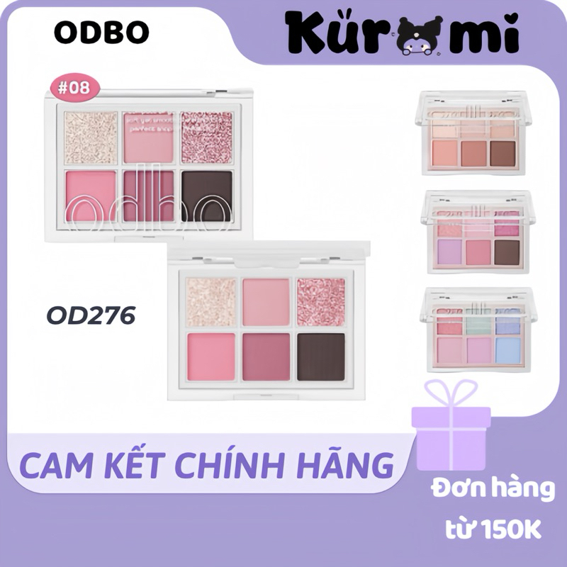 [ODBO] Bảng phấn mắt và má hồng ODBO 6 ô Màu Nhũ Lì Eye Blush CRUSH Signature Eyeshadow Palette ...