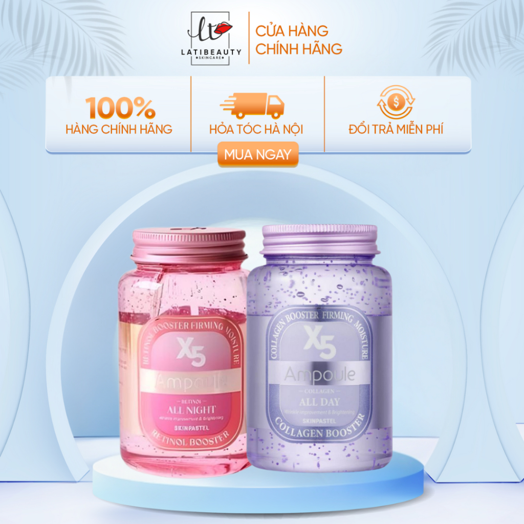 Tinh chất ủ bóng cấp ẩm X5 Retinol trẻ hoá làn da Ampoule All Night Skinpastel 250ml | Shopee ...