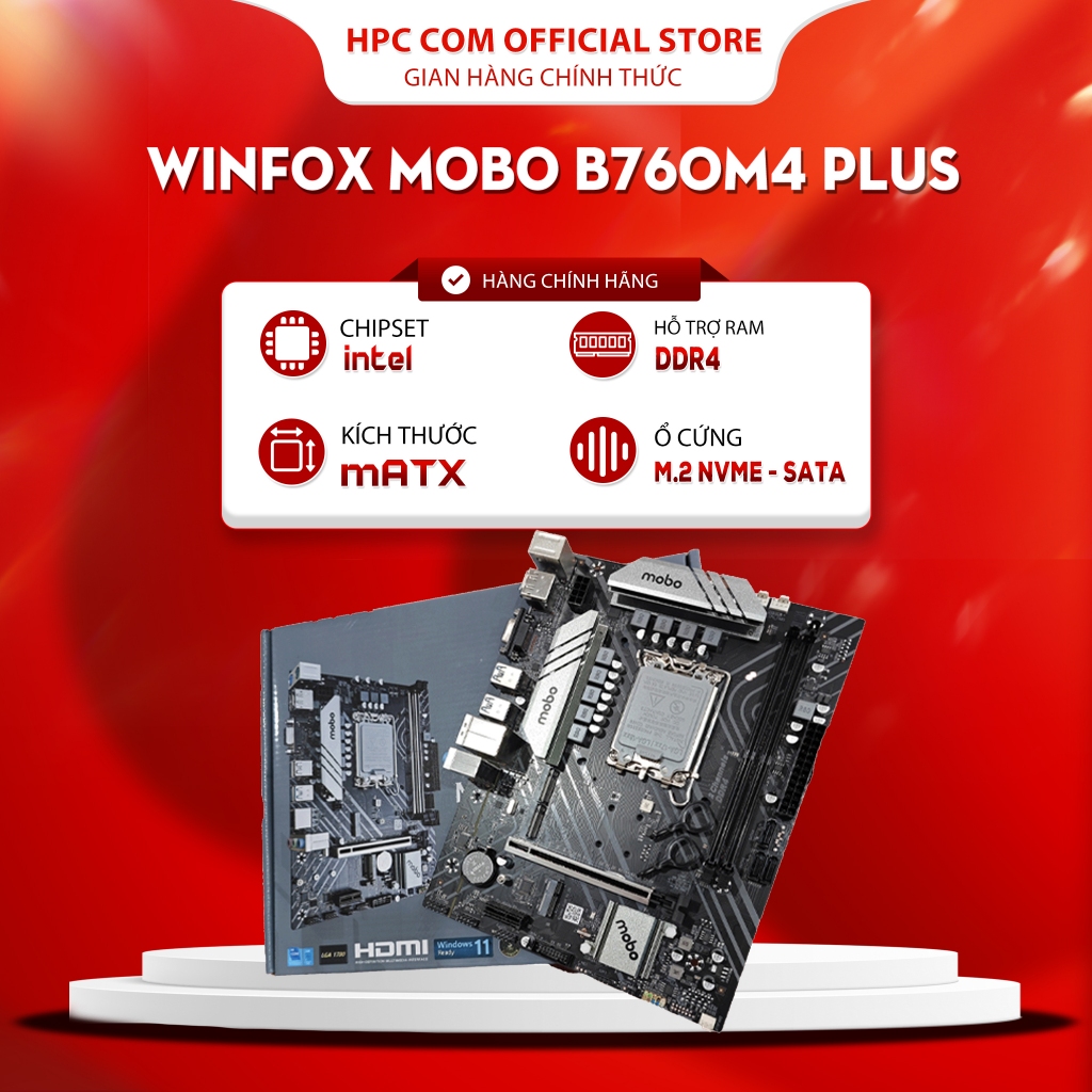 Mainboard Winfox Mobo B760M4 Plus (LGA1700, M-ATX, DDR4) - Hàng chính hãng | Shopee Việt Nam