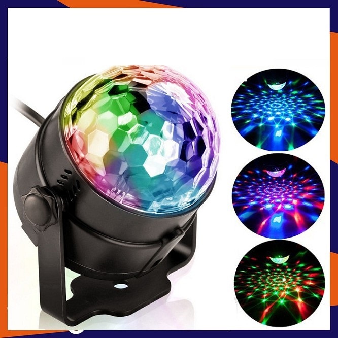 Đèn Led Xoay Trang Trí 7 Màu Cảm Biến Theo Nhạc - Đèn Sân Khấu, Phòng Karaoke Xoay 360 Độ , Bóng ...