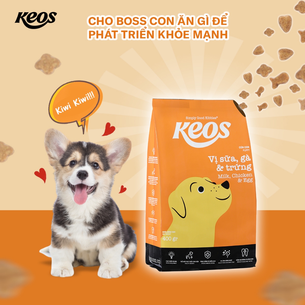 [Keos 400g-1.5kg] Thức Ăn Cho Chó Con - Bổ Sung Dinh Dưỡng - Phát Triển Trí Não - Vị Gà Trứng ...