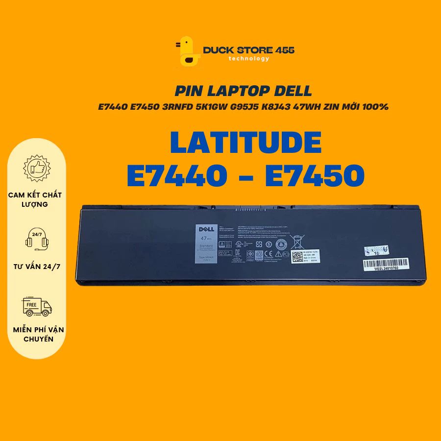 PIN DELL Latitude E7440 E7450 3RNFD 5K1GW G95J5 K8J43 47Wh ZIN Mới 100% ...