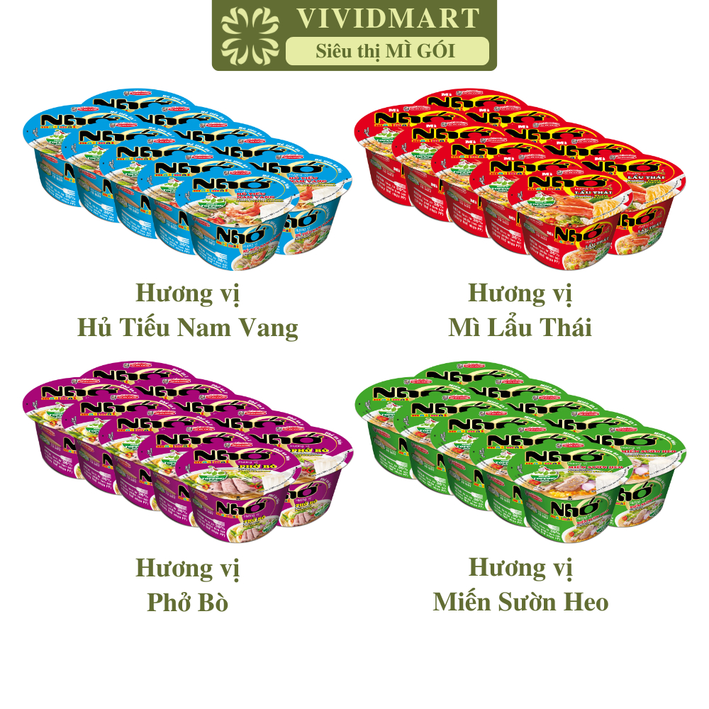 [SET 10 TÔ] - ACECOOK - Tô Nhớ Mãi Mãi 4 vị: miến sườn heo, mì lẩu thái ...