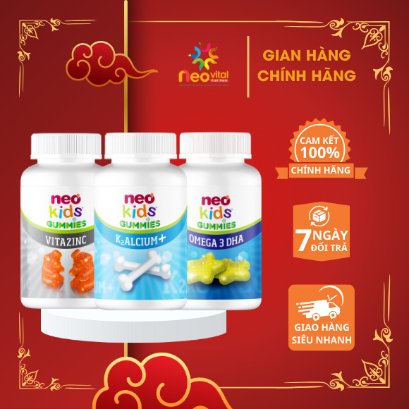 BỘ 3 GUMMIES NEOKIDS - CANXI, DHA, KẼM | Shopee Việt Nam