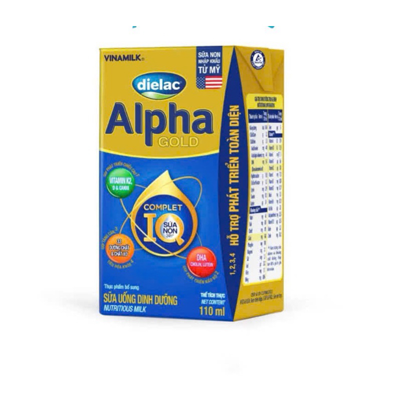 Sữa Bột pha sẵn Dielac Alpha Gold - Lốc 4 Hộp x 110ml | Shopee Việt Nam