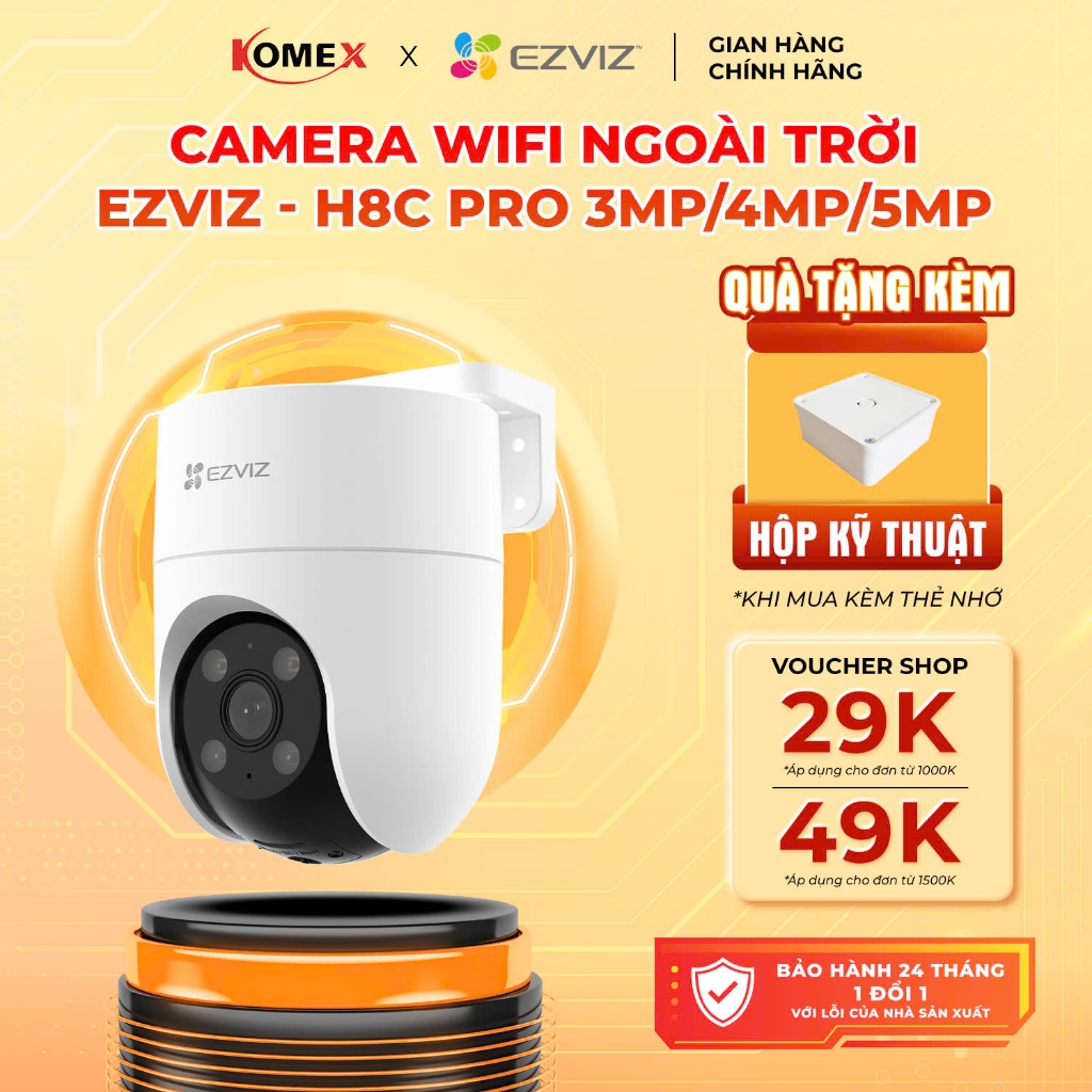 Camera Wifi EZVIZ ngoài trời - H8C PRO 3MP/4MP/5MP chính hãng độ phân giải 2K/2K+/3K, đàm thoại ...