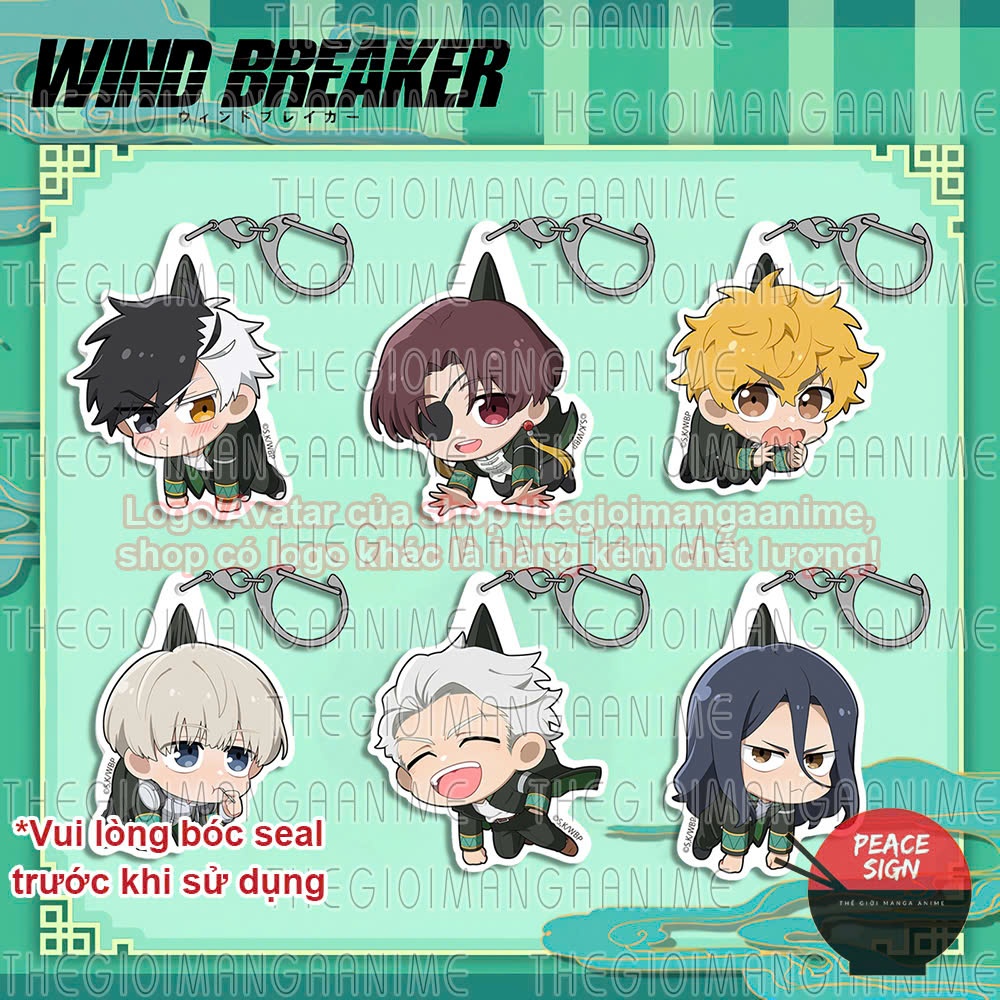 (TREO NGƯỜI) Móc khóa WIND BREAKER in hình chibi anime mica acrylic quà ...