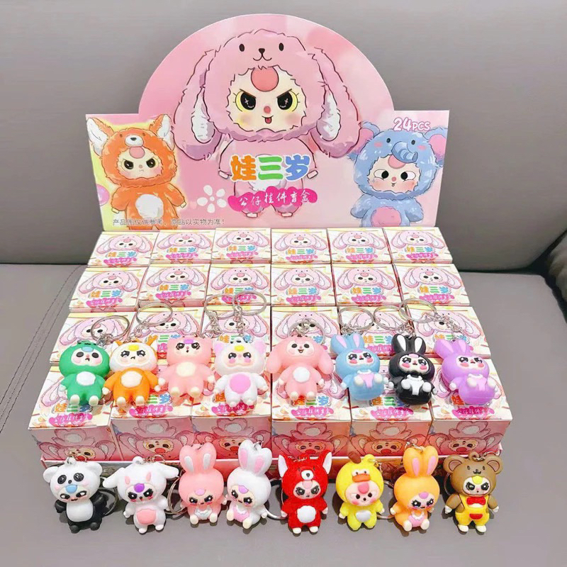 Set 24 Blindbox/Hộp mù Baby Three móc khoá mini ngẫu nhiên | Shopee ...