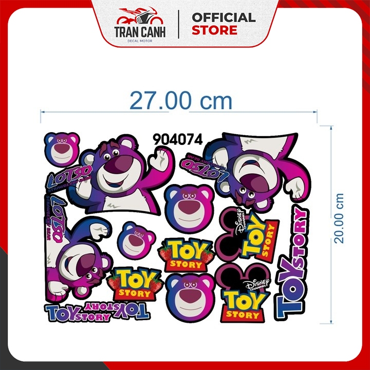 Tem Gấu Dâu Lotso Dán Xe Máy - Decal 3 Lớp Cao Cấp Chống Nước Chống ...