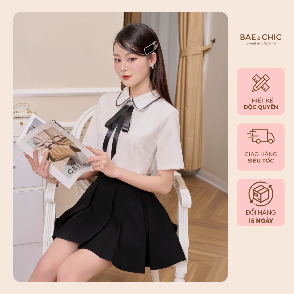 Áo Polo Bae Chic Cổ V Áo Grace Top Tiểu Thư Phong Cách Tối Giản Mặc Công Sở Cafe Dự Tiệc AB52 ...