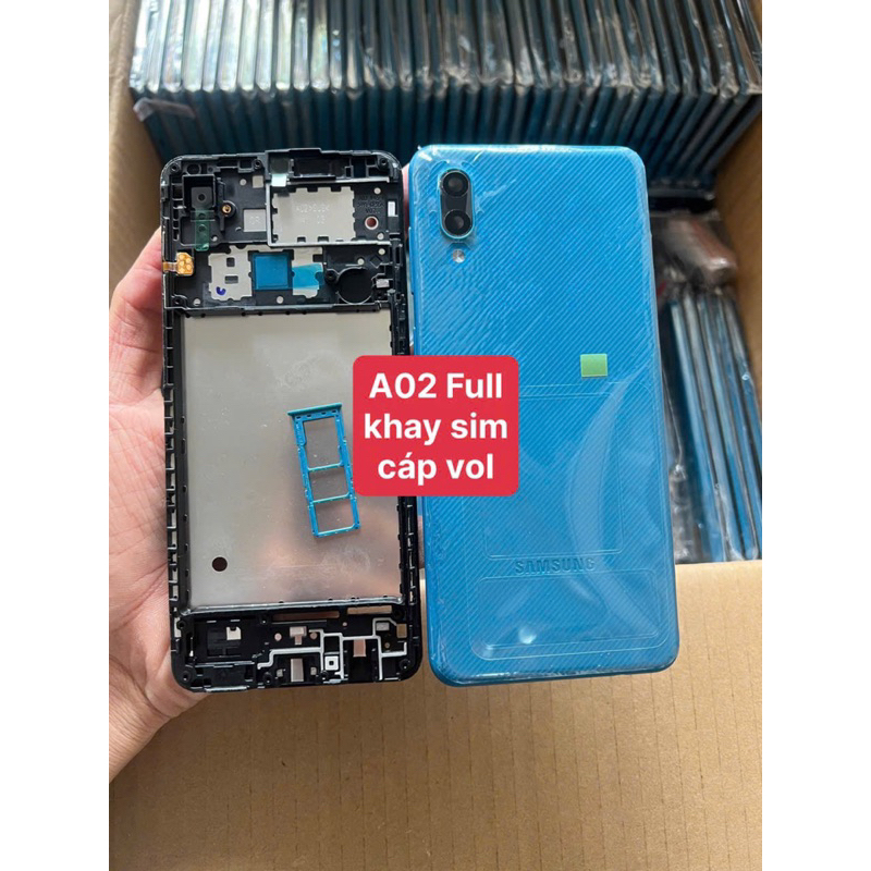 Bộ vỏ Samsung A02/ M02 zin full màu xanh (có kahy sim) | Shopee Việt Nam