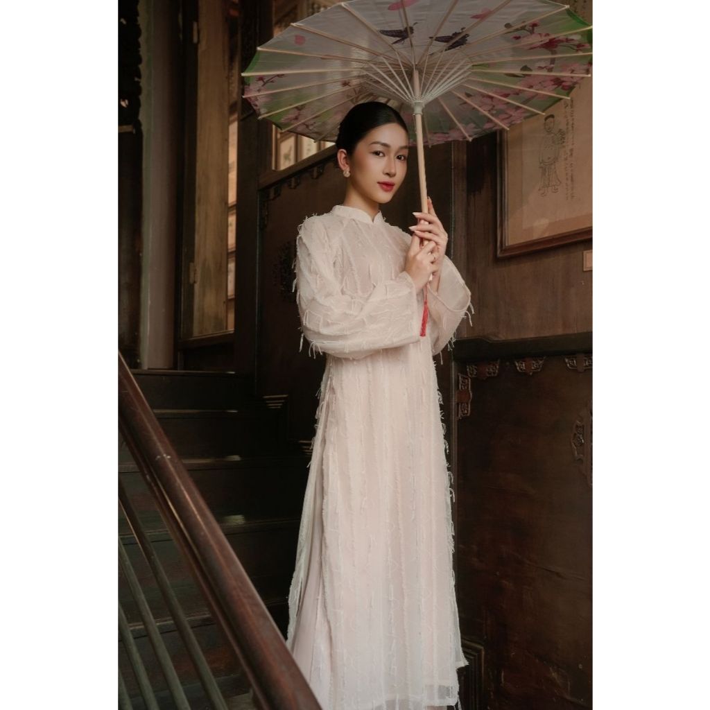 TINFOUR Áo Dài Lông Vũ NGỌC KHUÊ Áo Dài Truyền Thống LD05 | Shopee Việt Nam