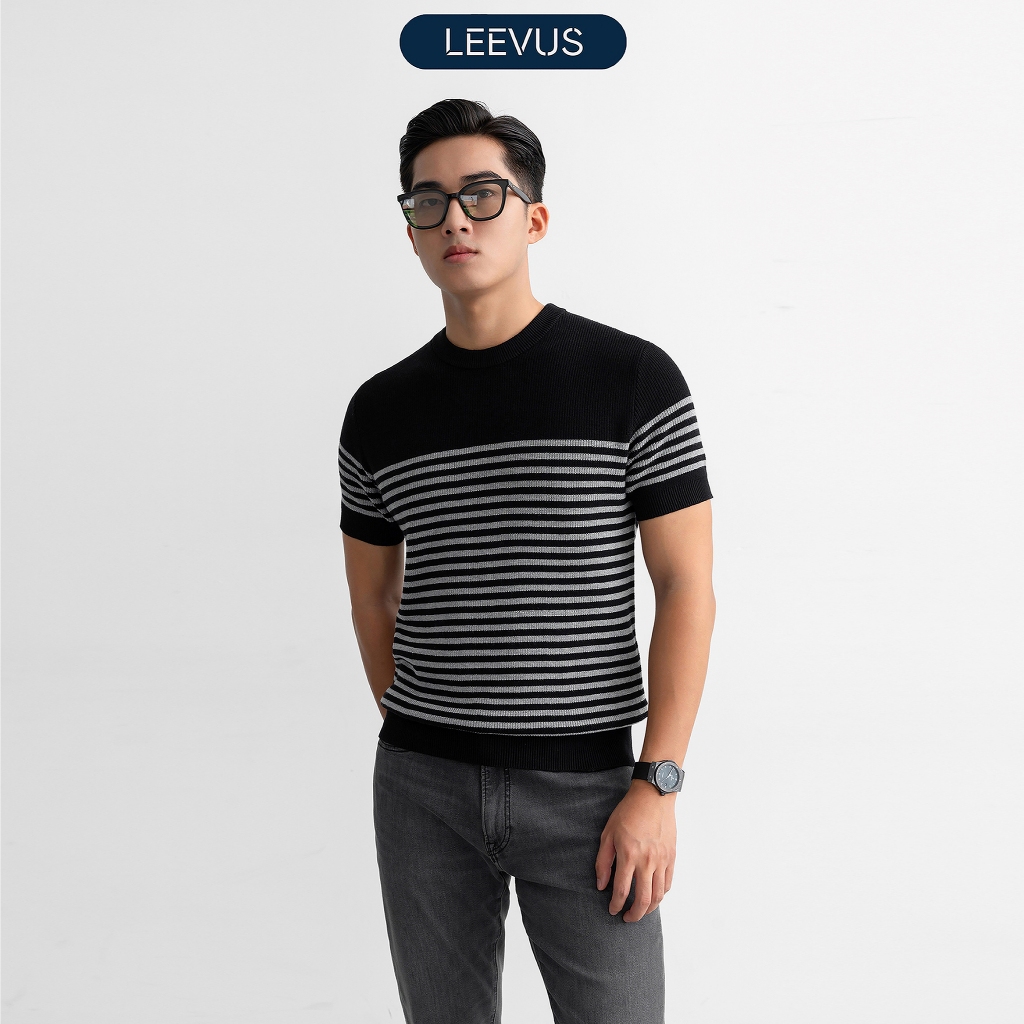 Áo Thun Nam dệt kim Block Striped T-shirt cotton phối màu classic sang ...