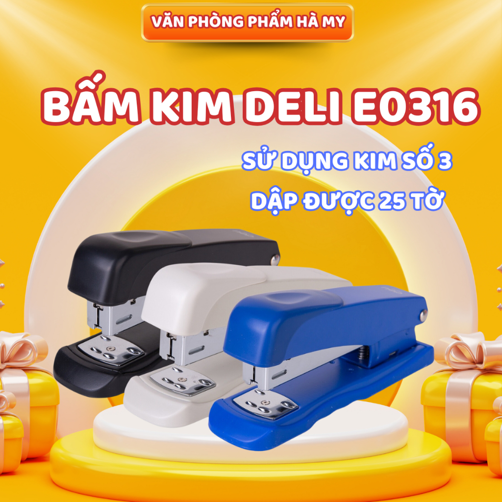 Dập Ghim Số 3 Deli E0316 Bấm Được 25 Tờ | Shopee Việt Nam