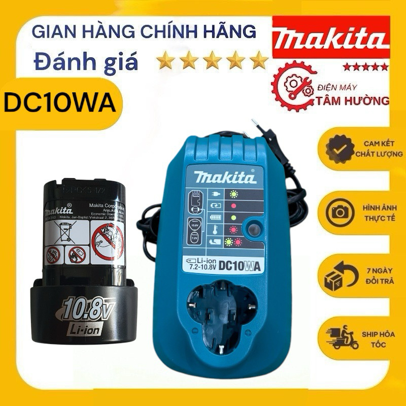 Đế sạc pin Makita DC10WA mới chính hãng, sạc cho pin 7,2v -10,8v makita | Shopee Việt Nam