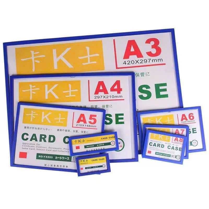 Card Case nam châm Khổ đủ kích thước A3/A4/A5/A6, Mặt sau có nam châm và móc treo - Mặt trước ...