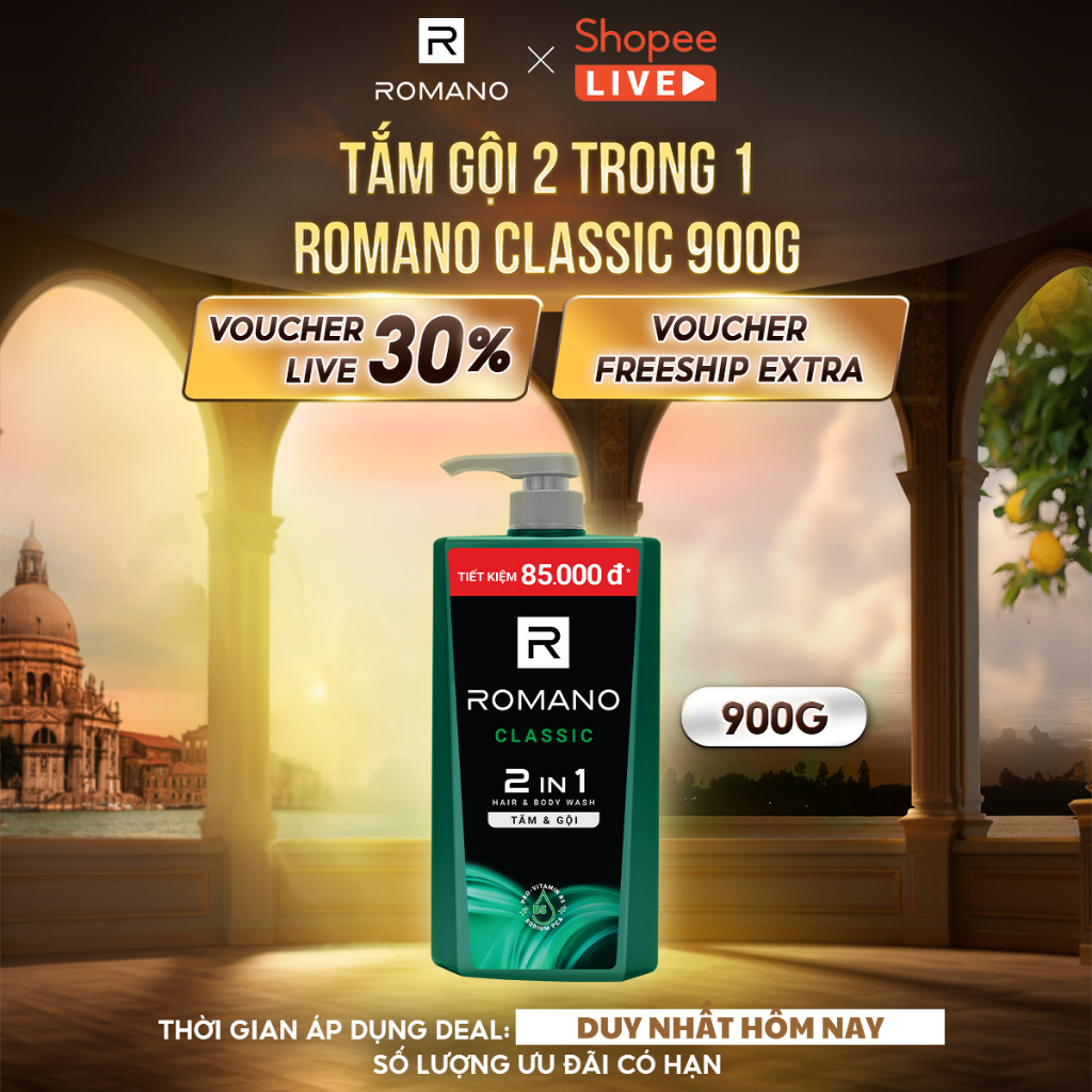 Tắm gội 2 trong 1 Romano 2in1 900g Classic - Live Beyond K | Shopee ...
