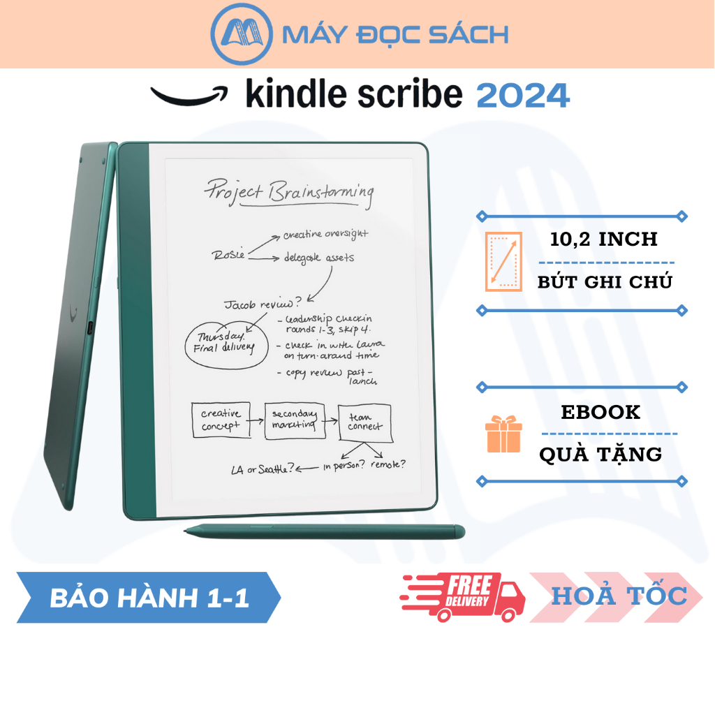 Máy đọc sách và ghi chú Kindle Scribe 2024 | 16/32/64GB | TUNGSTEN/JADE ...