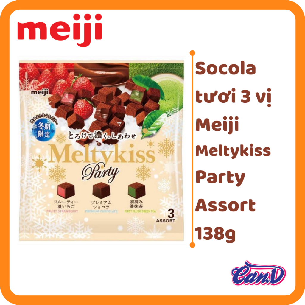 Socola tươi 3 vị Meiji Meltykiss Party Assort 138g | Shopee Việt Nam