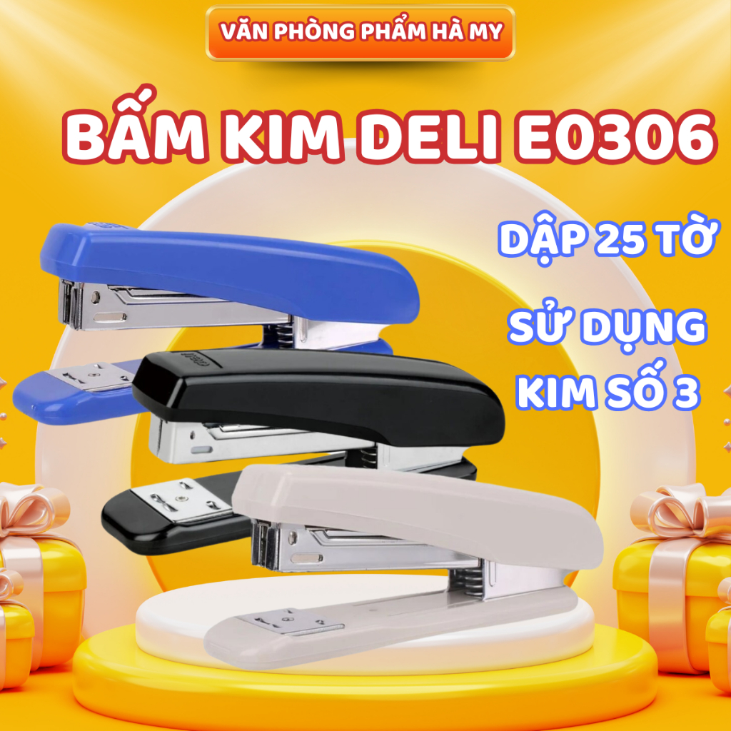 Dập Ghim Số 3 Deli E0306 Khả Năng Dập Được 25 Tờ | Shopee Việt Nam